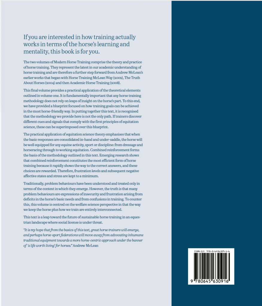 Modern Horse Training: Equitation Science Principles & Practice, Volume ...